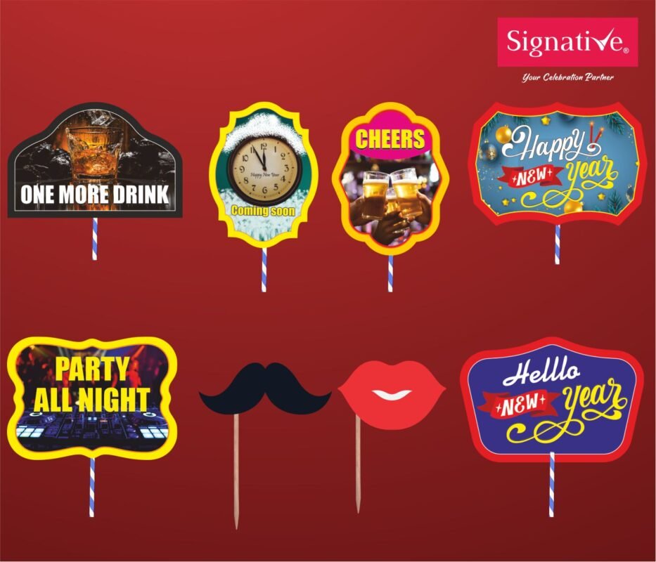 New Year Party Props (Pack of 08 pcs) – Signative Shop