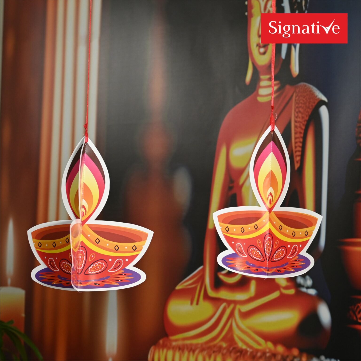3D Deepak Hanging Decorative – (1 Pack of 10 Pcs) – Signative Shop