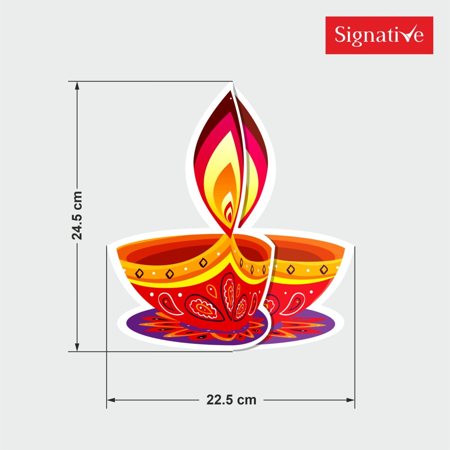 3D Deepak Hanging Decorative – (1 Pack of 10 Pcs) – Signative Shop