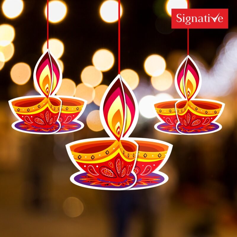 3D Deepak Hanging Decorative – (1 Pack of 10 Pcs) – Signative Shop