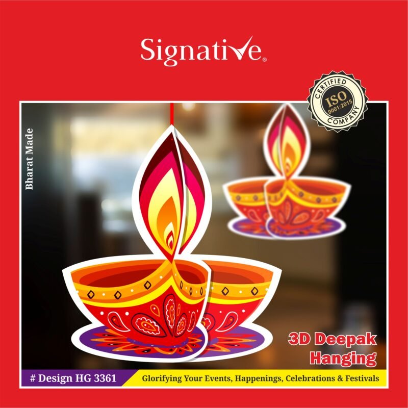 3D Deepak Hanging Decorative – (1 Pack of 10 Pcs) – Signative Shop