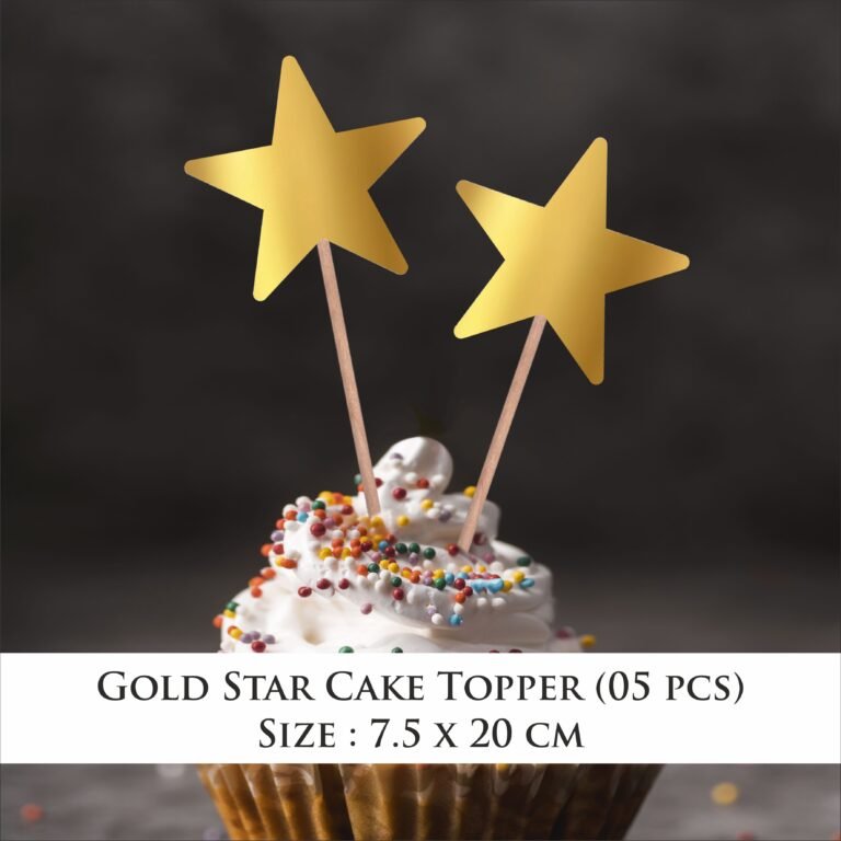 Gold Star Cake Topper (Pack of 05 pcs) – Signative Shop
