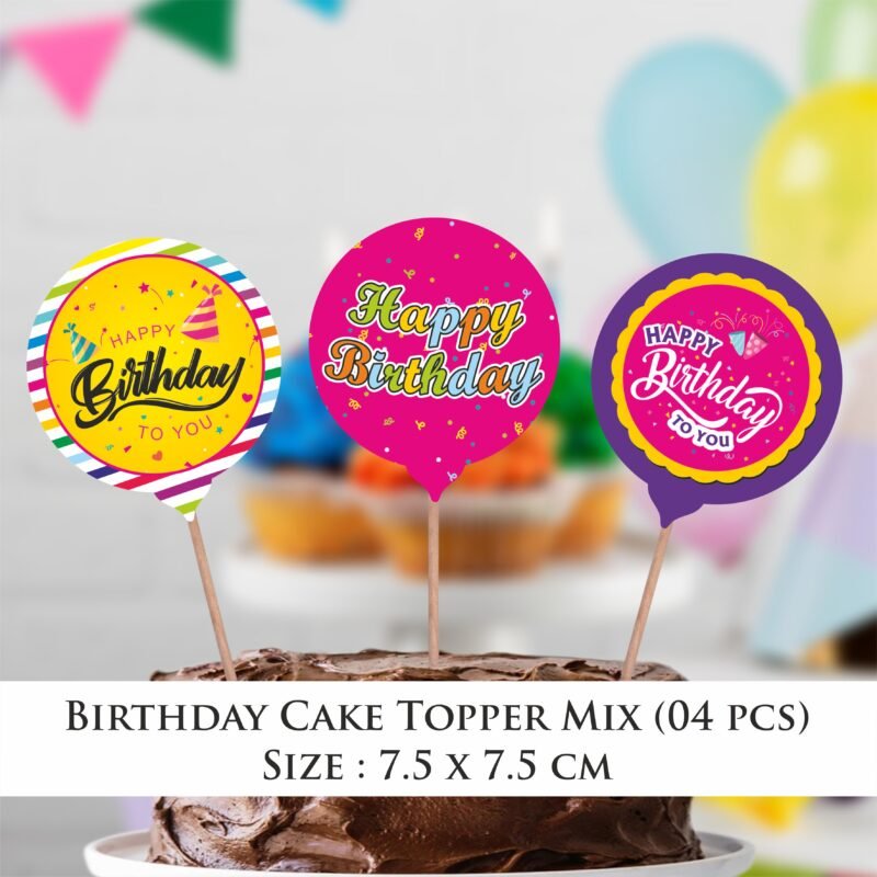 Birthday Cake Topper Mix (Pack of 04 pcs) – Signative Shop