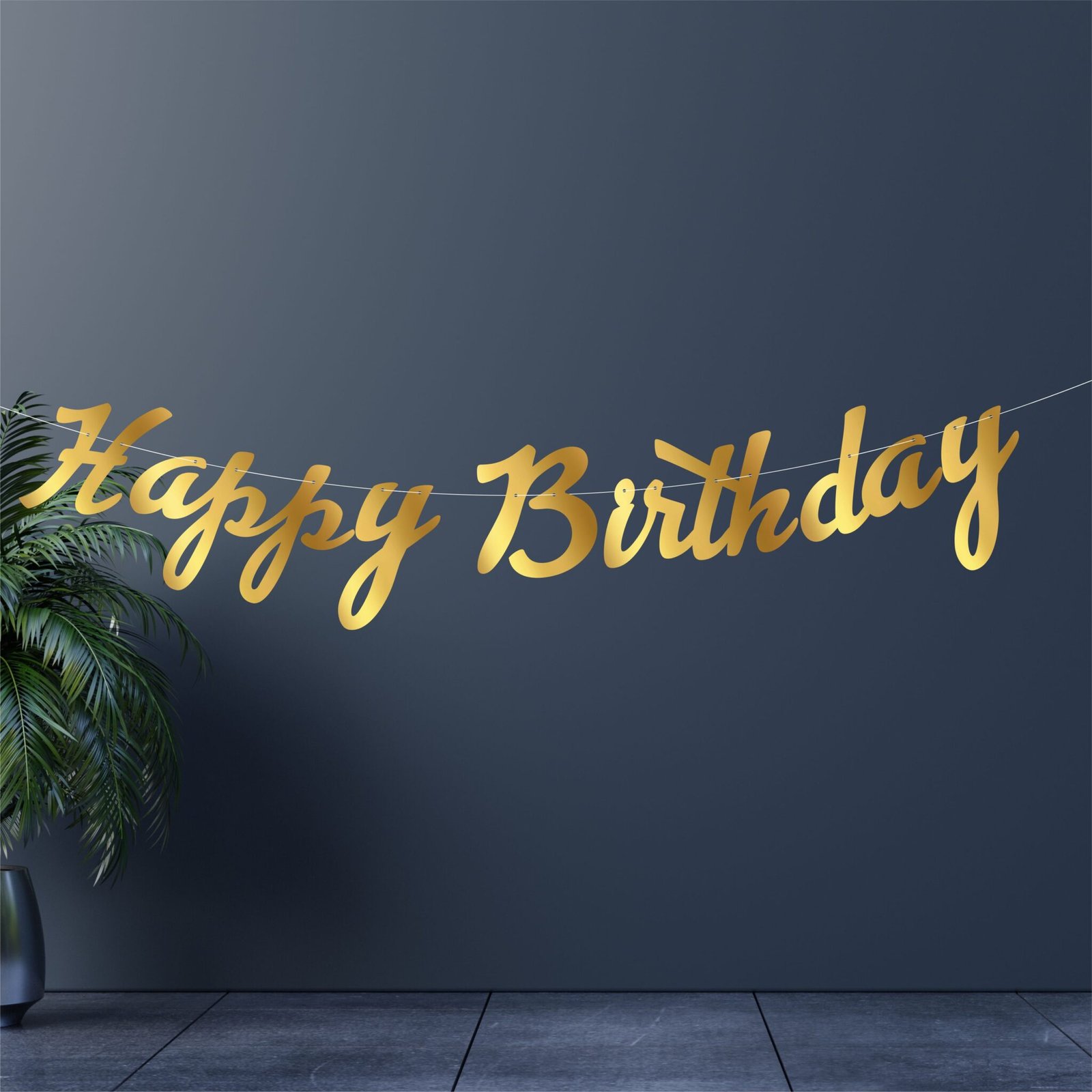 Cursive Birthday Banner Gold (Pack of 01 set) – Signative Shop