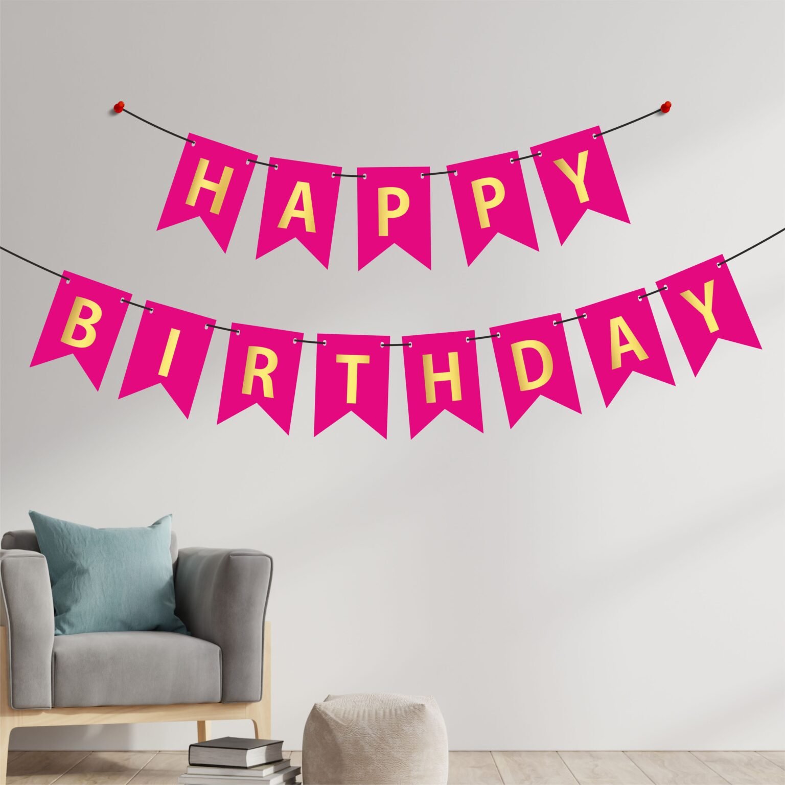 Magenta Happy Birthday Banner (Pack of 01 Set) – Signative Shop