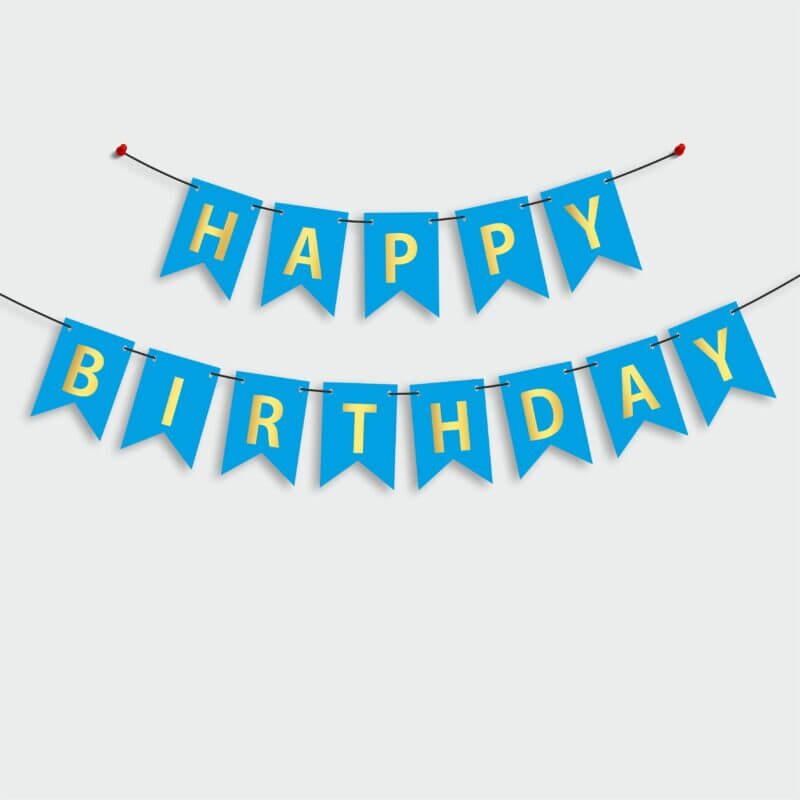 Sky Blue Happy Birthday Banner (Pack of 01 Set) – Signative Shop